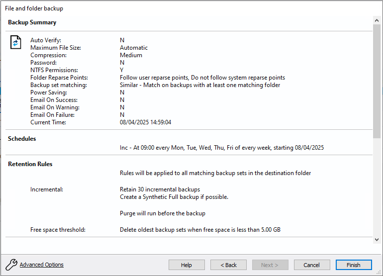 Creating a File and Folder Backup